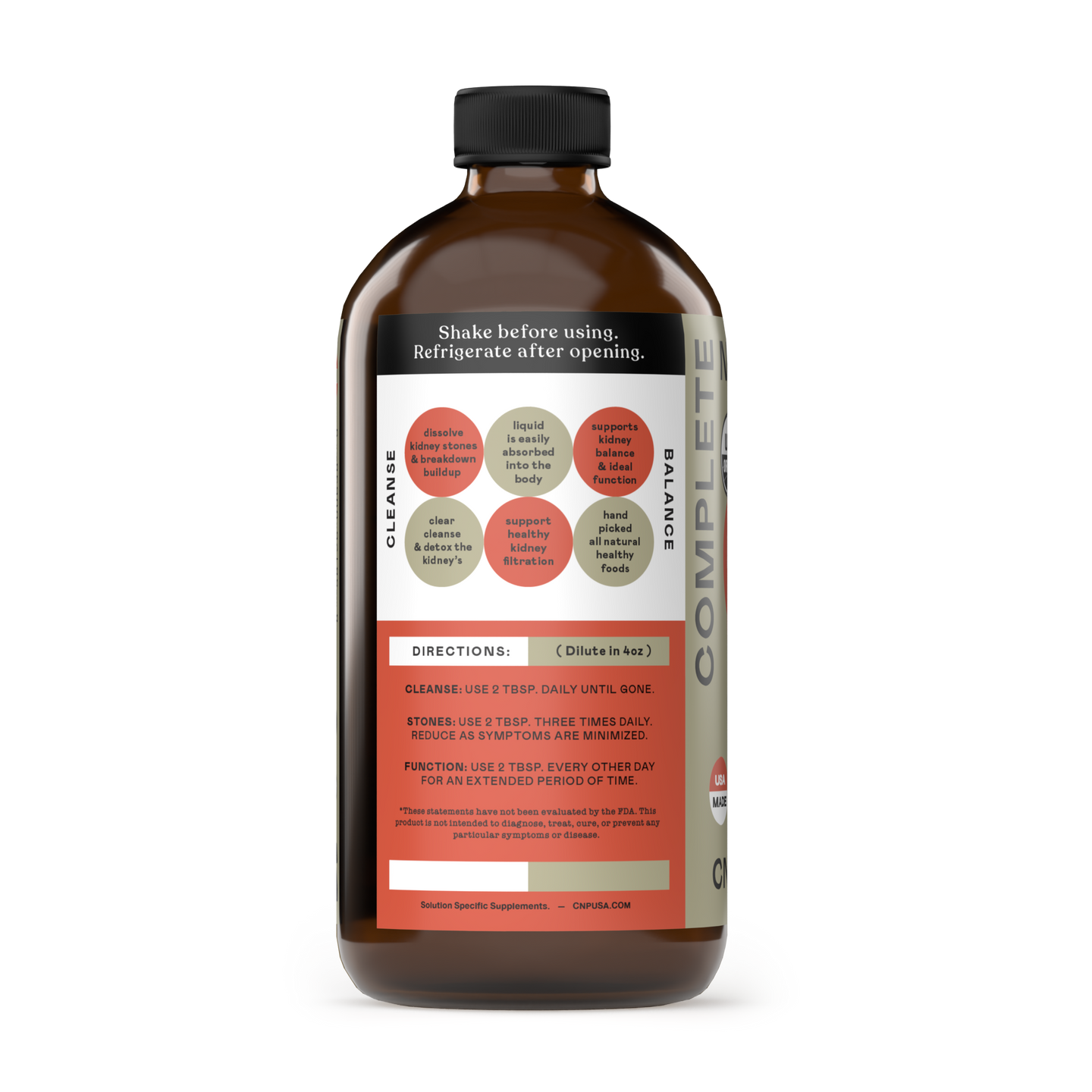 Kidney Complete - 16oz Glass Bottle, Organic Kidney Support – CNPUSA