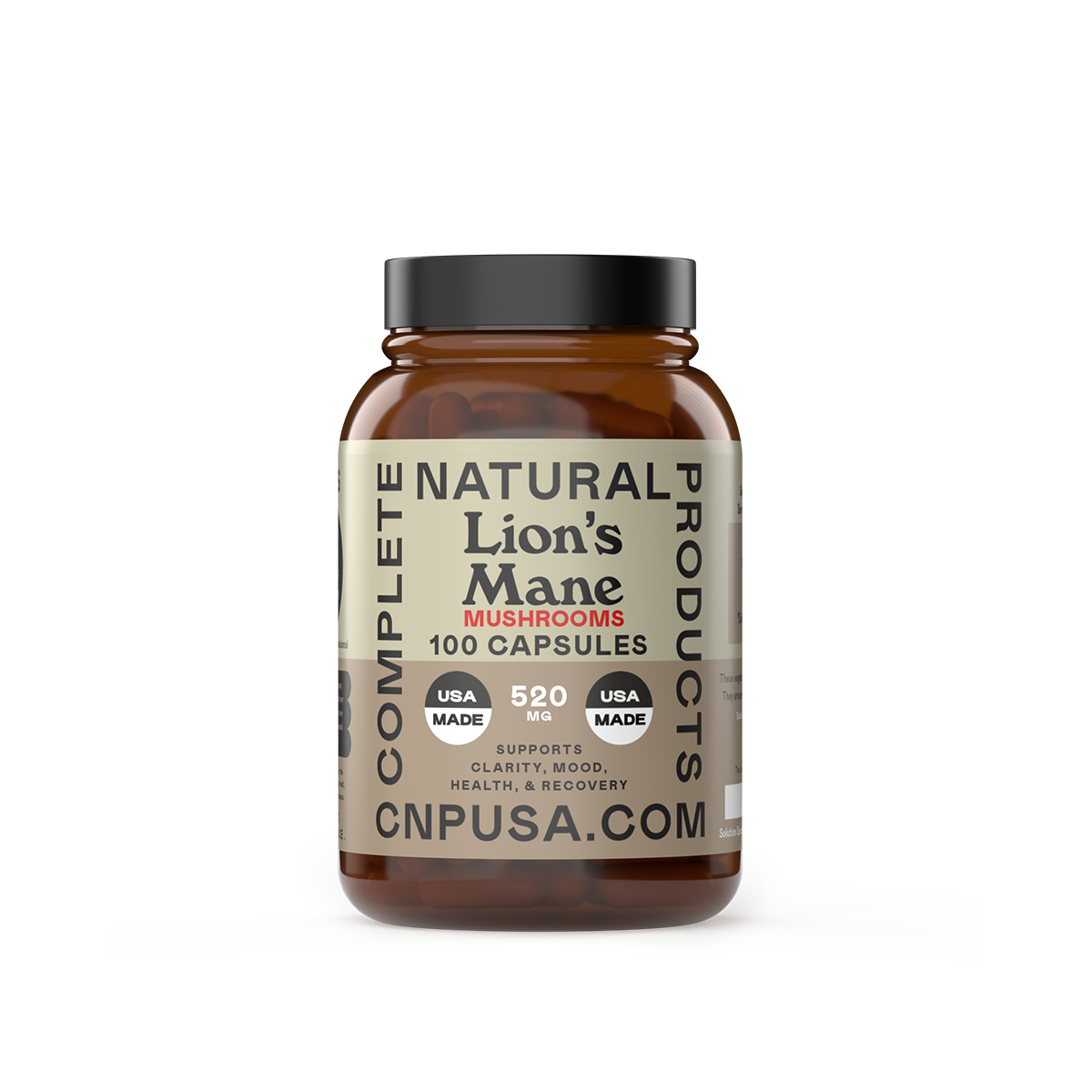Organic Lions Mane Capsules - 100 Count Lions Mane Mushroom Capsules ...
