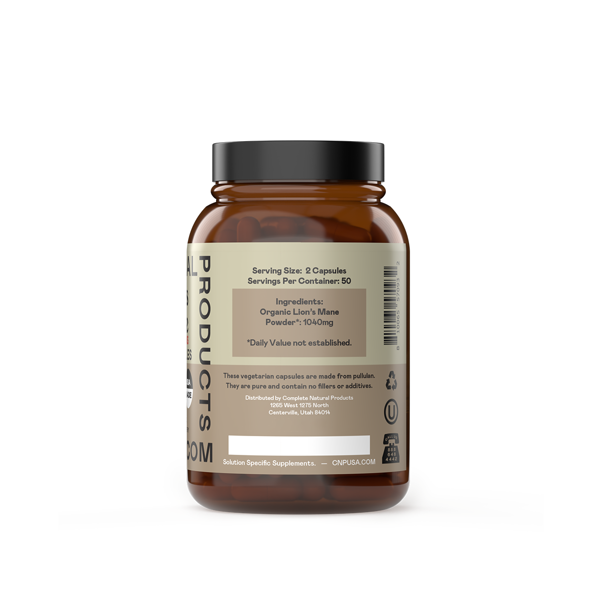 Organic Lions Mane Capsules - 100 Count Lions Mane Mushroom Capsules ...